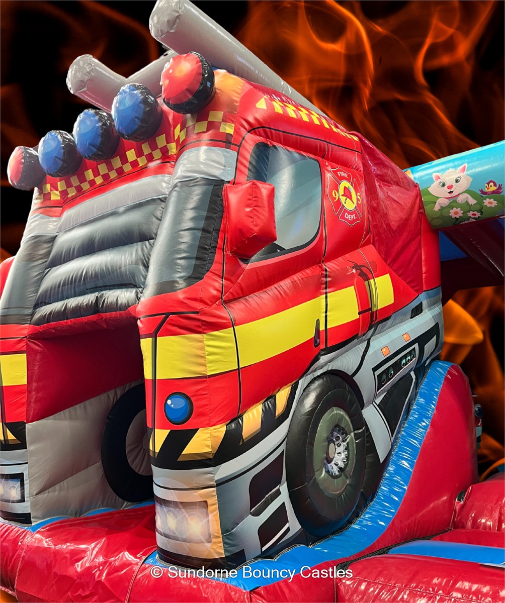 3D Fire Engine Truck Bouncy Castle & Slide Hire | Sundorne Bouncy Cast