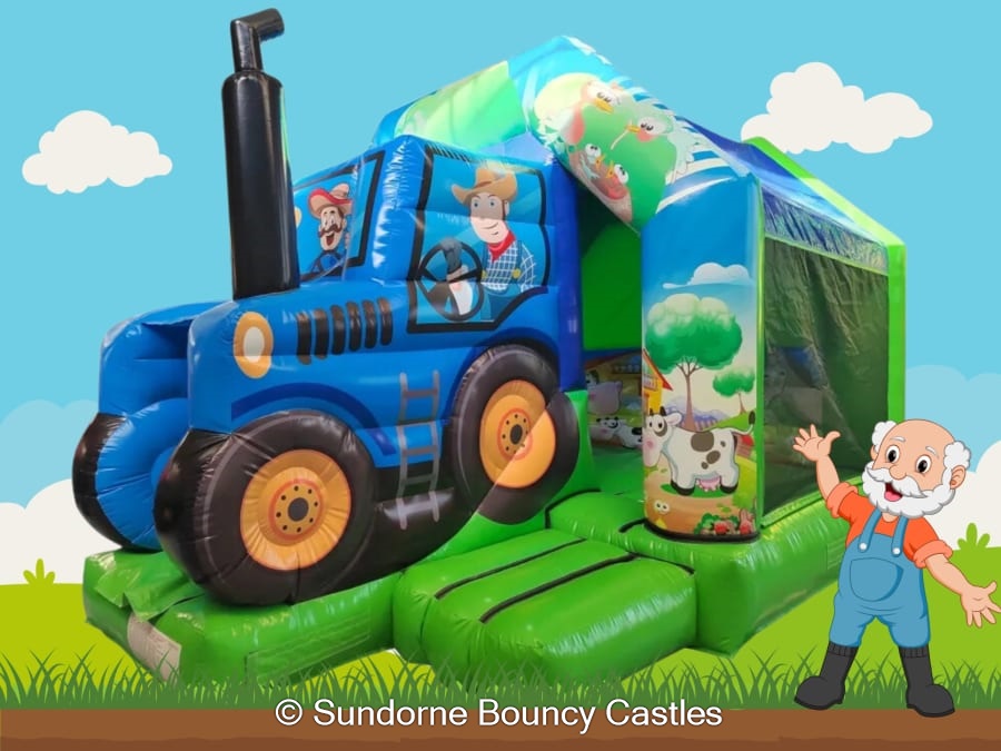 3D Tractor Front Slide Bouncy Castle Combo - Bouncy Castle, Assault ...